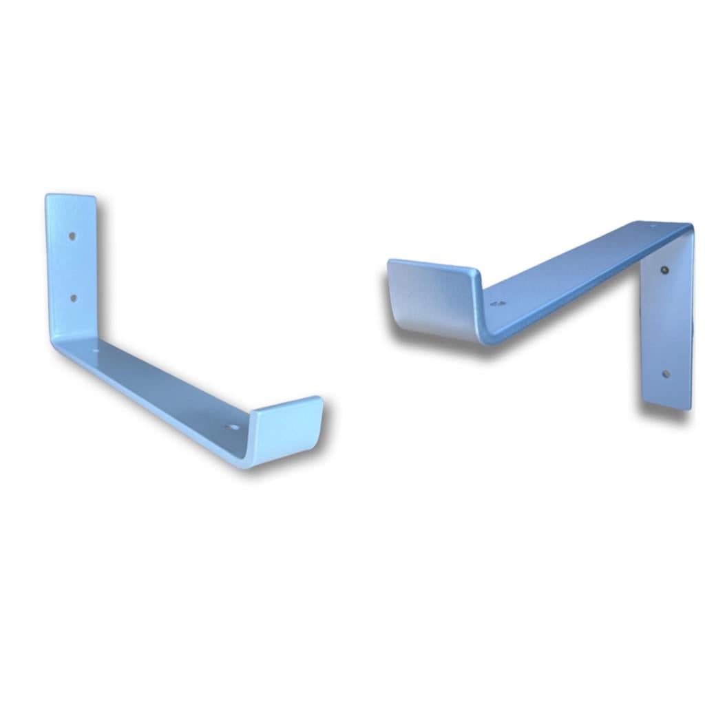 Metallic Silver - scaffold board shelf brackets - 100mm - 325mm ...