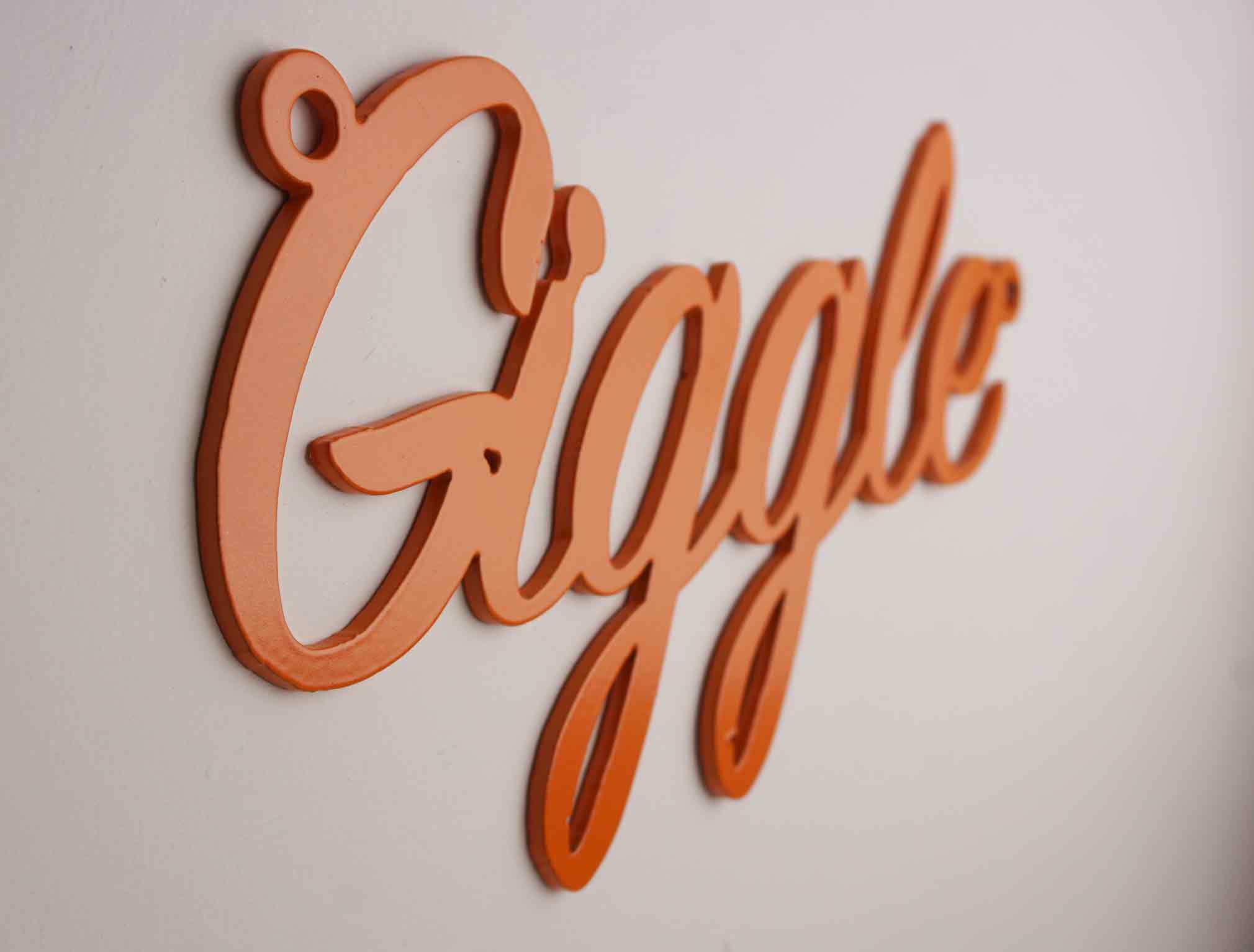 'Giggle' Metal Wall Art | Custom Metal Signs | Metal Letters – Unique ...